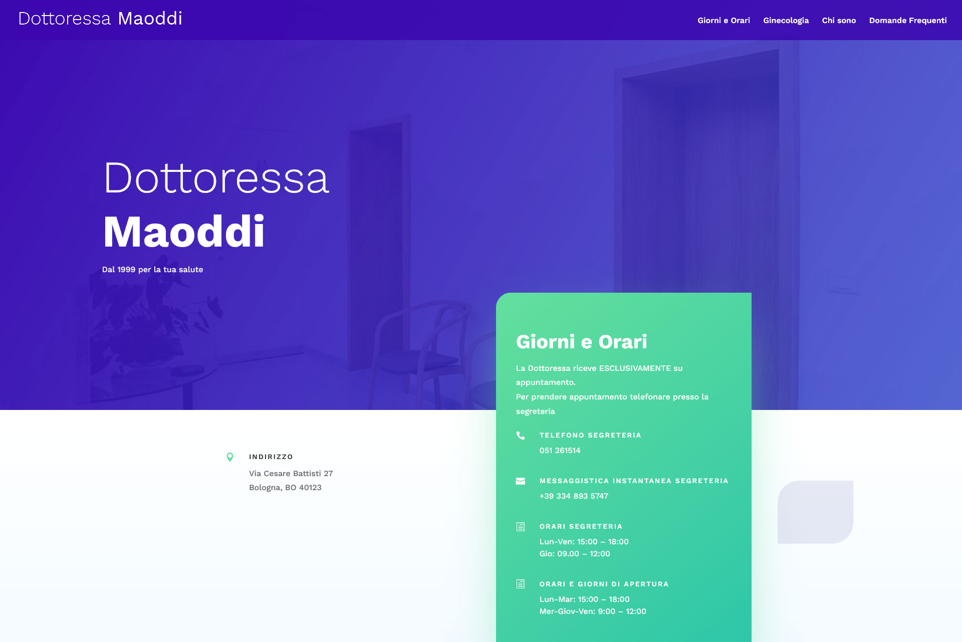 Studio Medico Maoddi Sito Web | L + V Design | Web Agency e Grafica | Realizzazione Siti Web Bologna